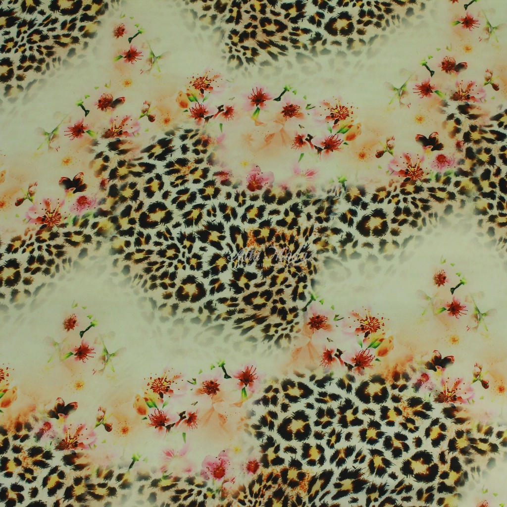 Jual Silky Stretch Leopard Flower Cream Pattern (Pronto Moda) | Shopee ...
