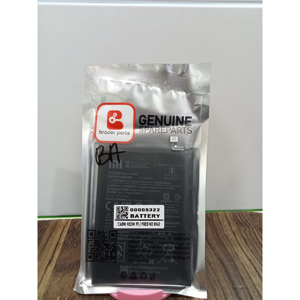 Jual BATRE ORIGINAL XIAOMI REDMI 9T POCO M3 BN62 ORIGINAL 100% ...