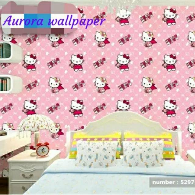 Jual Wallpaper sticker dinding karakter hello kitty | Shopee Indonesia
