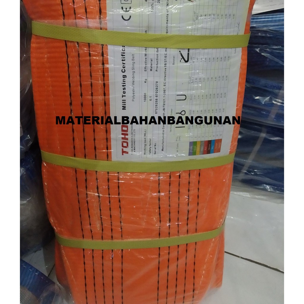 Jual Webbing Sling 10 Ton x 4 Meter Tali Bahan Pengikat Barang Berat ...