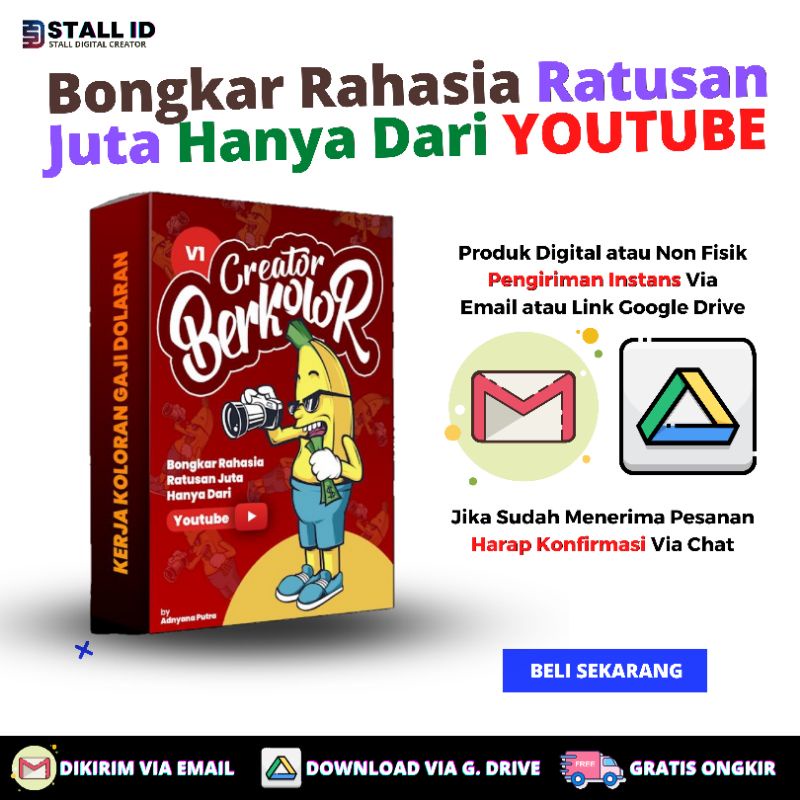 Jual Ecourse Creator Berkolor Ngeyutub ( Belajar Youtuber ) | Shopee Indonesia