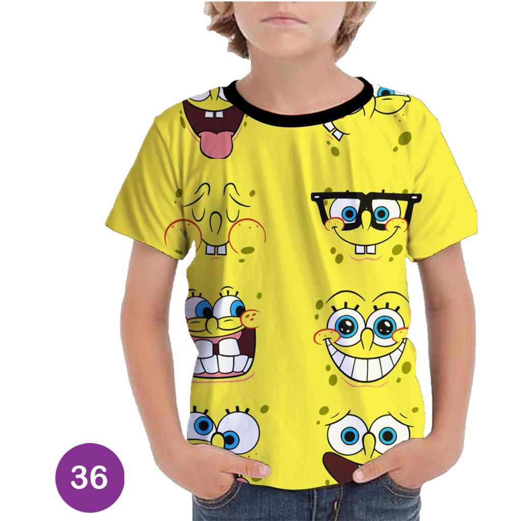 Jual Baju SpongeBob SquarePants 3D Baju Kartun Series Anak #36 | Shopee ...