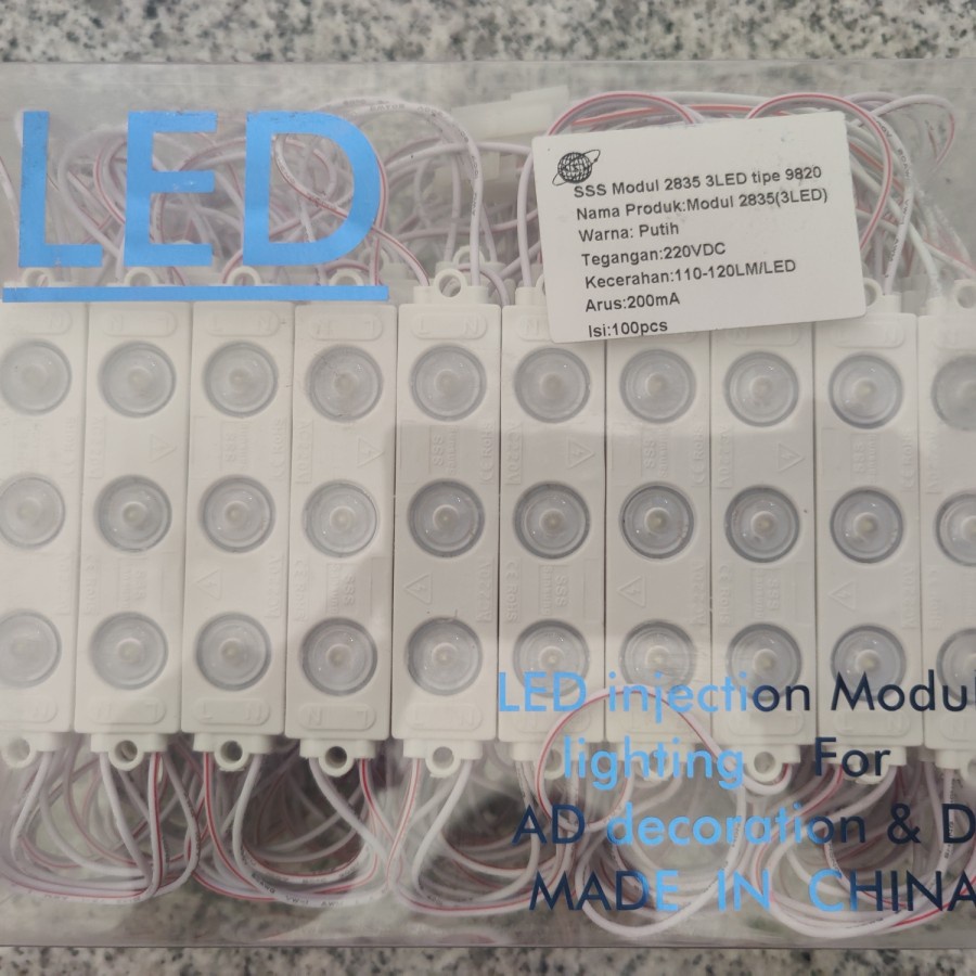 Jual [100pc] LED Module SAMSUNG 9820 3 mata AC-220v white/putih ...