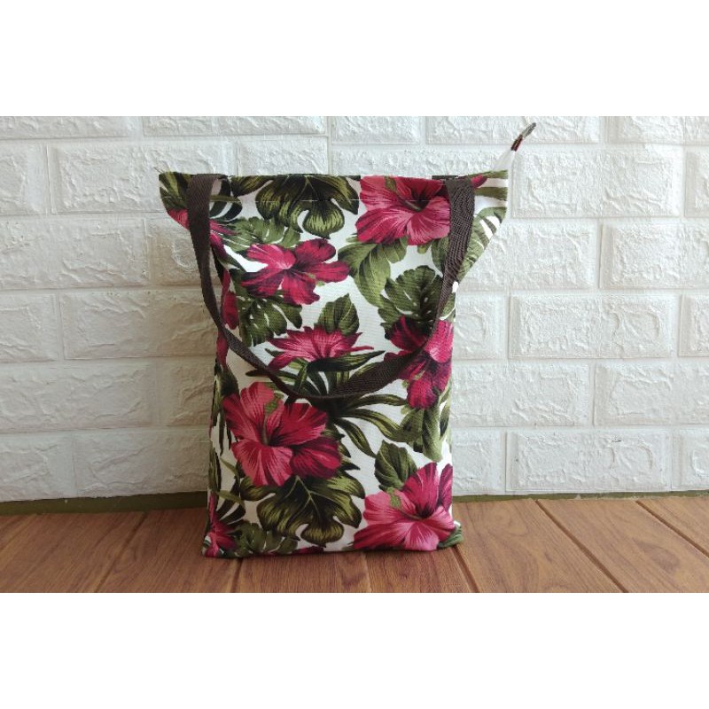 Jual Tote Bag Kanvas Motif Bunga Sepatu Fanta | Shopee Indonesia