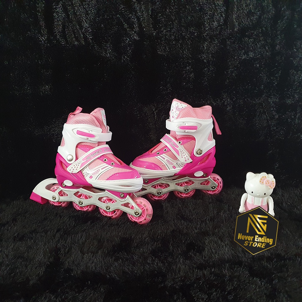 Jual Sepatu Roda Anak Perempuan Laki Laki Pink Biru Merah Power Inline ...