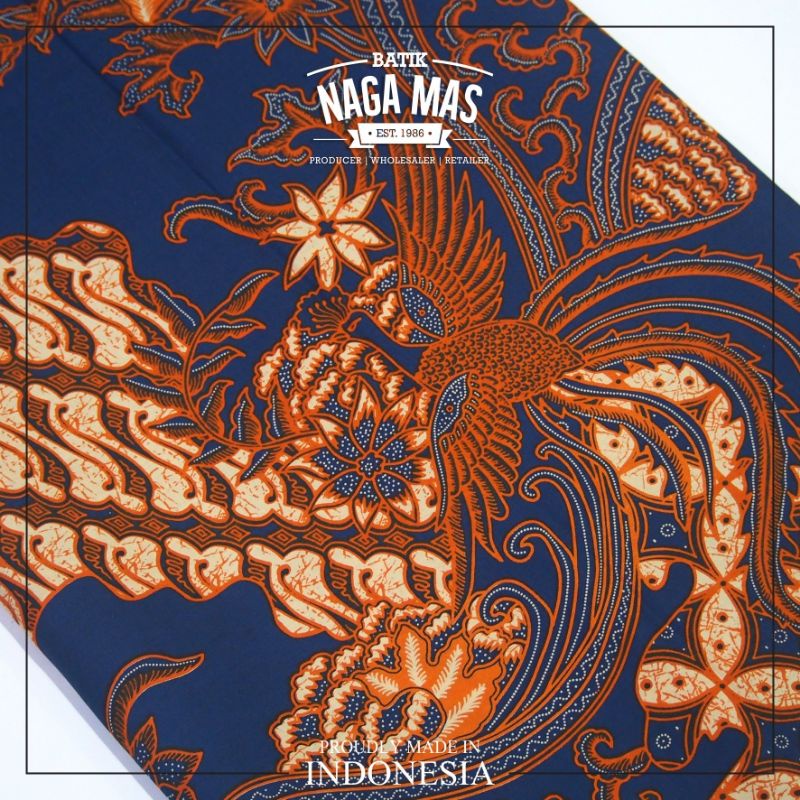 Jual KAIN BATIK PANJANG BATIK NAGA MAS - NAVY FLAME PHOENIX | Shopee ...