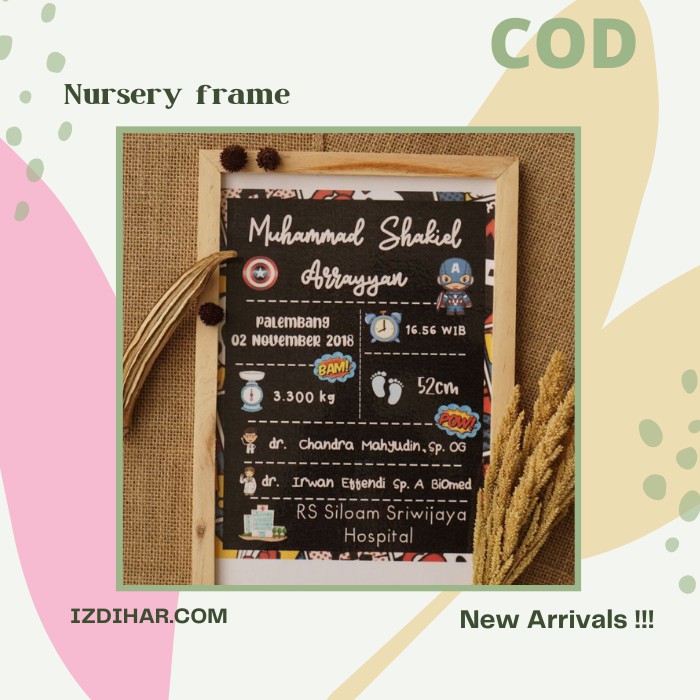 Jual Nursery Frame Biodata Bayi / Kado Lahiran Bayi/ Bingkai Biodata ...