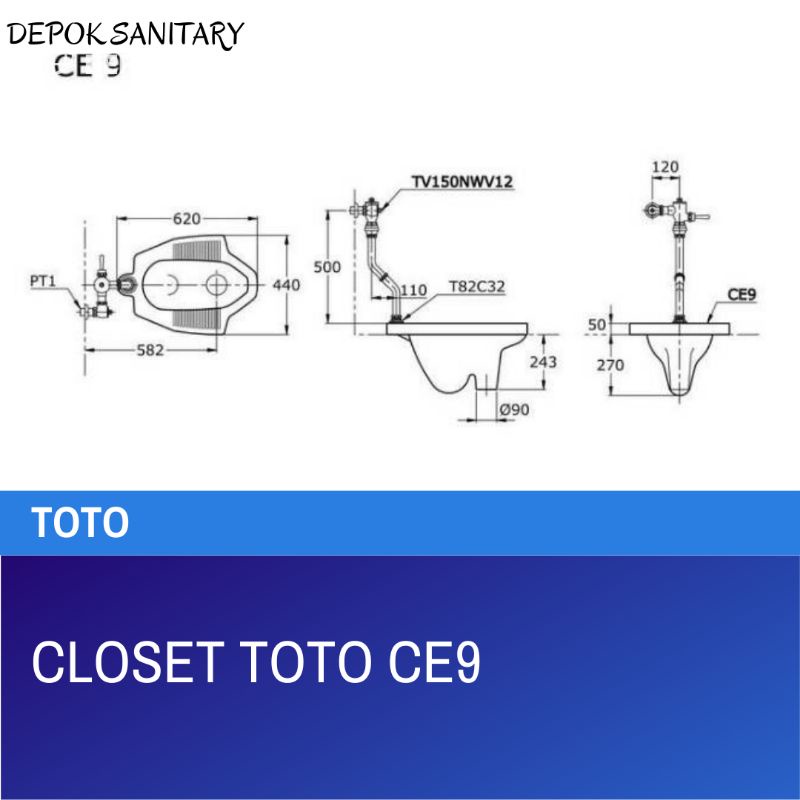 Jual CLOSET JONGKOK TOTO CE9 COMPLETE | Shopee Indonesia