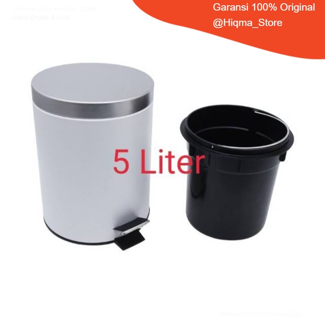 Jual Krisbow 5 Ltr Tempat SampahPedal Soft Close - Putih | Shopee Indonesia