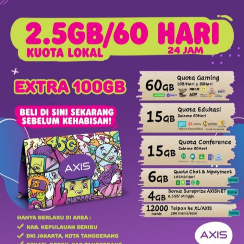 Jual kartu axis 100gb | Shopee Indonesia