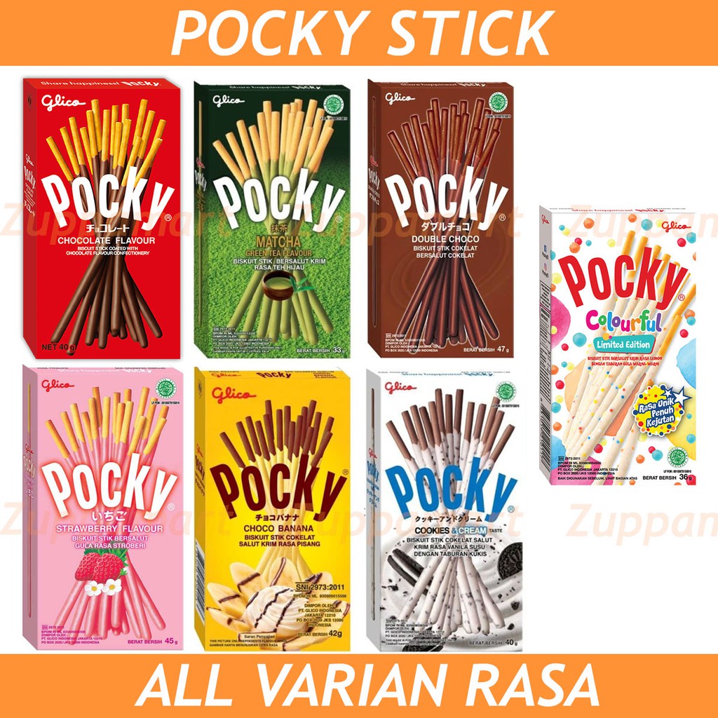 Jual (PROMO) Glico Pocky 47G Snack Biskuit Stick chocolate double choco matcha strawberry ...