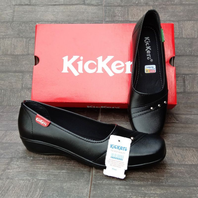 Jual SEPATU KERJA CEWEK PANTOFEL FLAT HITAM TREPES ASLI CANTIK PREMIUM ...
