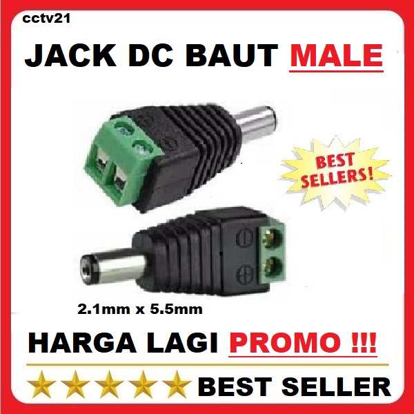 Jual Konektor cctv Jack DC Baut Male (Cowo) | Shopee Indonesia