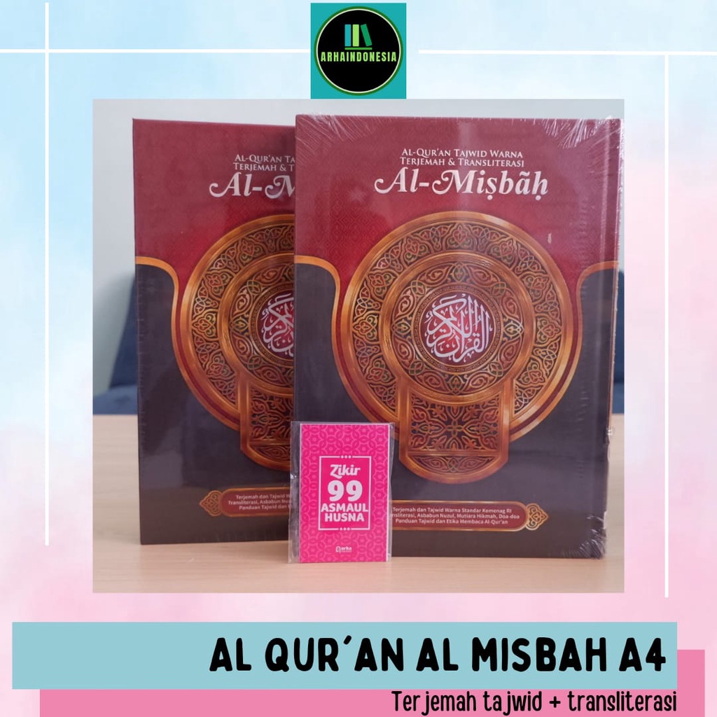 Jual AL MISBAH Al Quran Tajwid warna Dan Terjemah Transliterasi A4 ...