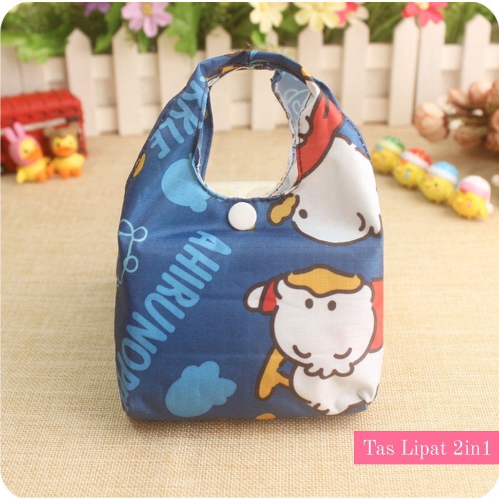 Jual 2in1 Tas Belanja Lipat Sanrio Kantong Kecil Waterproof Shopping ...