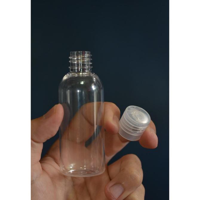 Jual Disc!! Botol PET 60 ml 60ml. FLIPTOP Clear Transparan - Pack Plastik SAJA | Shopee Indonesia