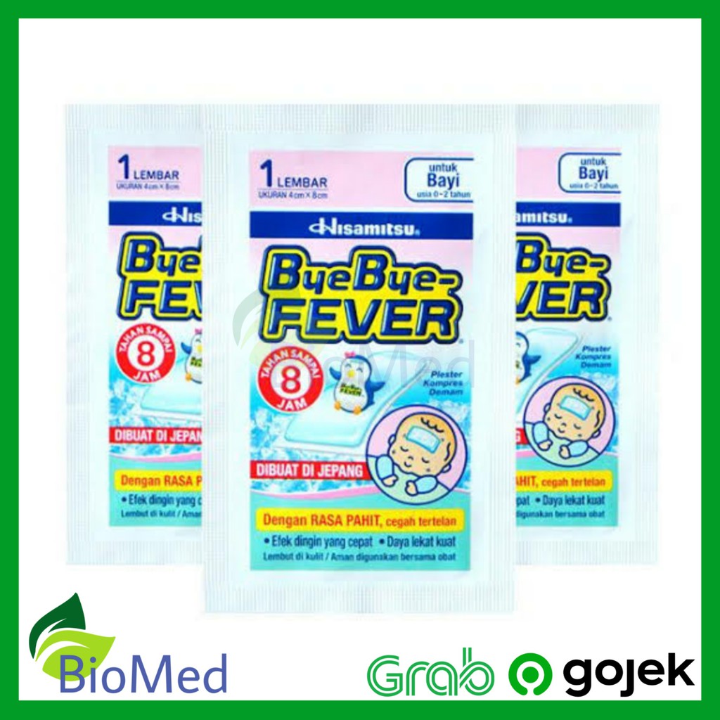 Jual BYE BYE FEVER Bayi - Plester Kompres Demam Panas Pusing Sakit Gigi ...