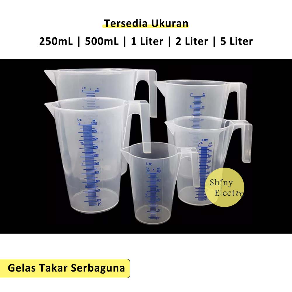 Jual Lengkap Gelas Ukur Takar Takaran [ 250 mL / 500 mL / 1 Liter / 2 Liter / 5 Liter ] Air ...