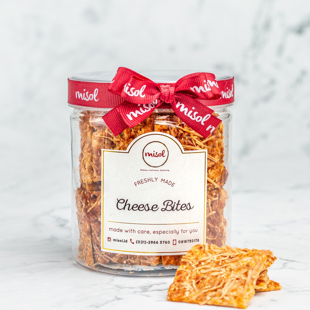 Jual Cheese Bites Kue Kering MISOL netto 141 Gr kemasan Toples Bulat ...