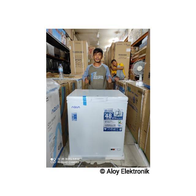 Jual AQUA AQF 150 FR CHEST FREEZER BOX 150FR LEMARI PEMBEKU 146 LITER ...
