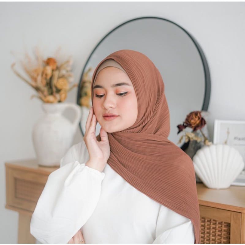 Jual KERUDUNG HIJAB JILBAB PASHMINA PLISKET CERUTY BABYDOLL NON GARIS FULL PLISKET PREMIUM MURAH ...