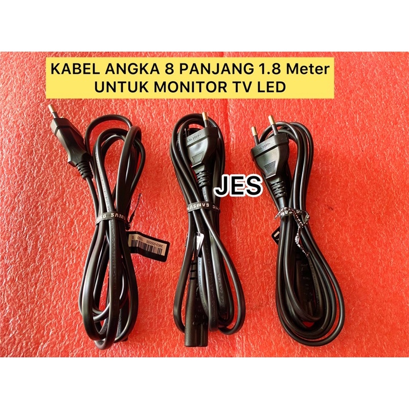 Jual KABEL ANGKA 8 PANJANG 1.8 Meter UNTUK MONITOR TV LED ORIGINAL ...