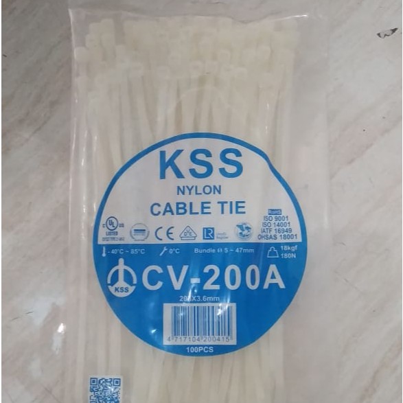 Jual Kabel ties KSS CV-200A putih 100bh (CV200A Cable tie CV 200 tis 20cm) | Shopee Indonesia