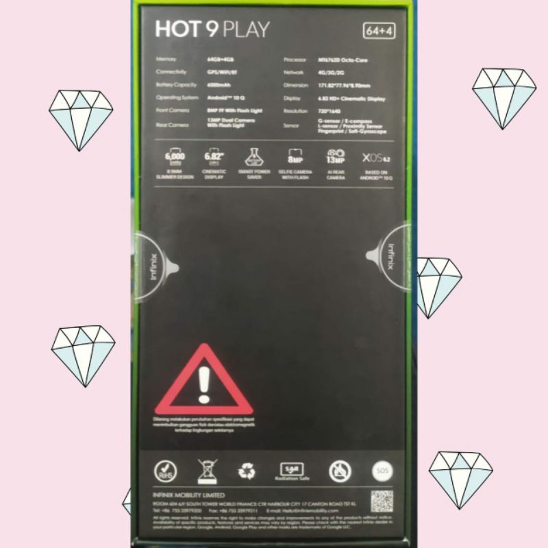 Jual Infinix Hot 9 Play 4/64GB - Midnight Black - BNIB (Brand New In ...