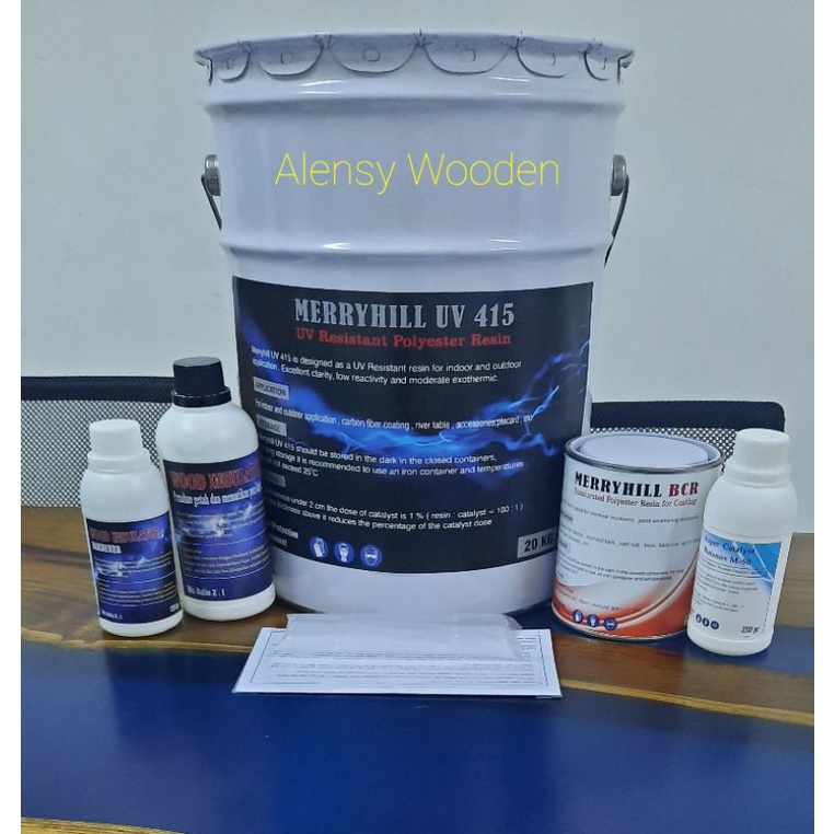 Jual Resin Merryhill UV 415 20 kg + Wood Insulator untuk pembuatan meja | Shopee Indonesia