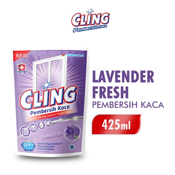 Jual CLING PEMBERSIH KACA 425 ml REFILL POUCH OCEAN FRESH APPLE ...
