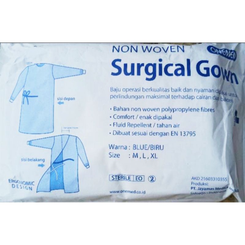 Jual Onemed Non Woven Protective Disposable Gown / APD / Baju Bedah ...