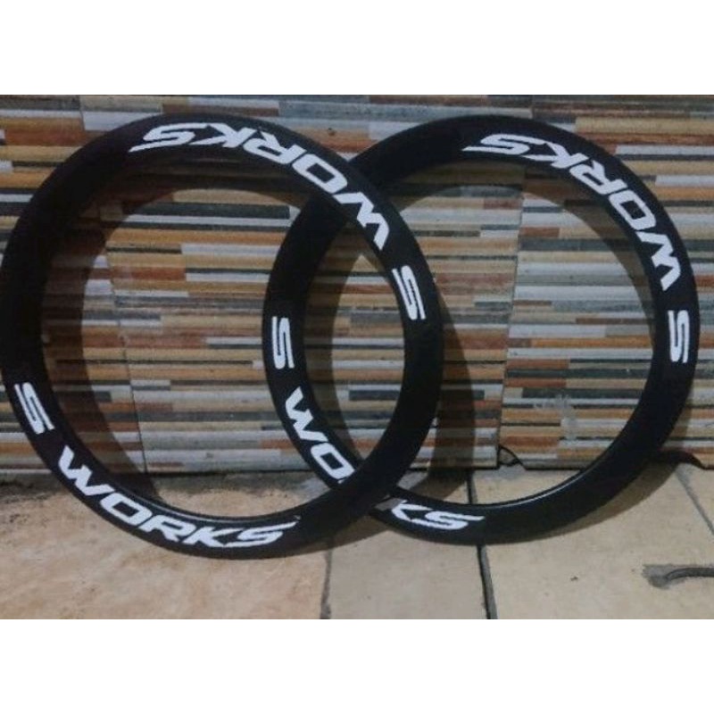Jual Cutting Sticker Rims Velk Sepeda S Work isi 8 Pcs | Shopee Indonesia