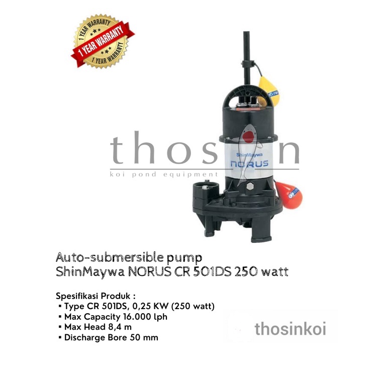 Jual Auto Submersible pump Shinmaywa Norus 250W Pompa Otomatis CR501DS F50 Japan | Shopee Indonesia