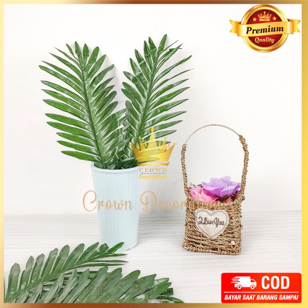 Jual [1 PCS] DAUN PALEM PAKIS PLASTIK PILLOW LEATHER FERN MAWAR DURI ...