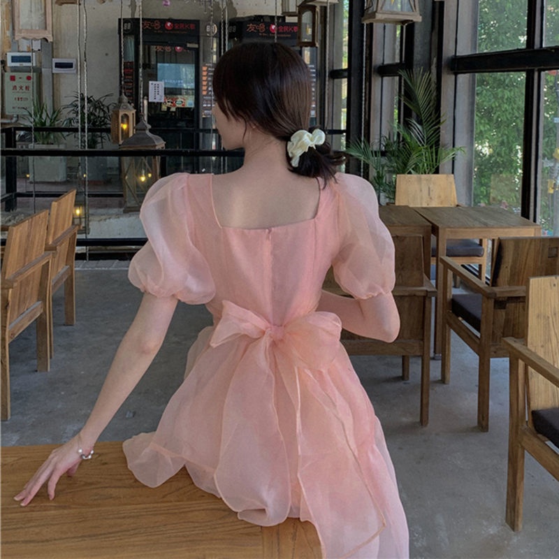 Jual Red Gaun Peri Musim Panas Peri Perancis Organza Dasi Kupu-kupu ...