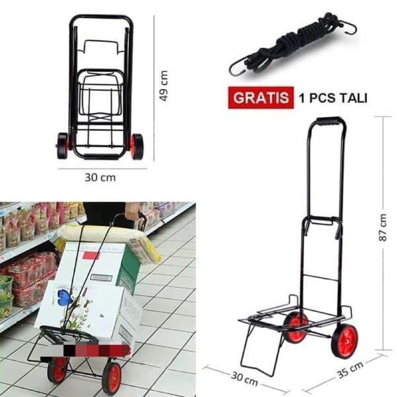 Jual Troli Barang Belanjaan Serbaguna Portable Trolley Besi Roda Alat ...