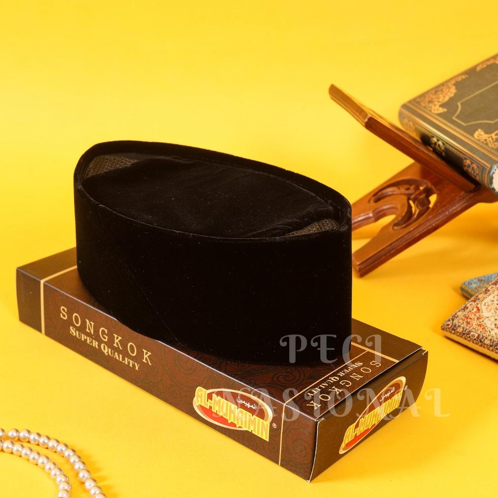 Jual Peci + Tas Anti Debu Songkok Kopiah Hitam Polos Al Muhaimin ...