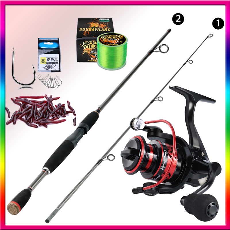 Jual Sougayilang Set Pancing 1.8m Joran Pancing and Spinning Fishing ...