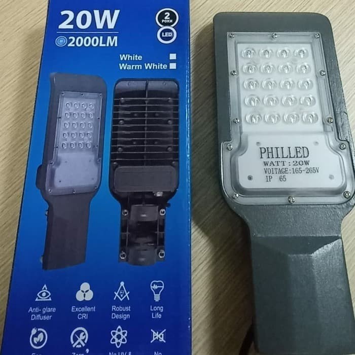 Jual Kap lampu jalan LED tipis 20w 20watt putih penerangan outdoor ...