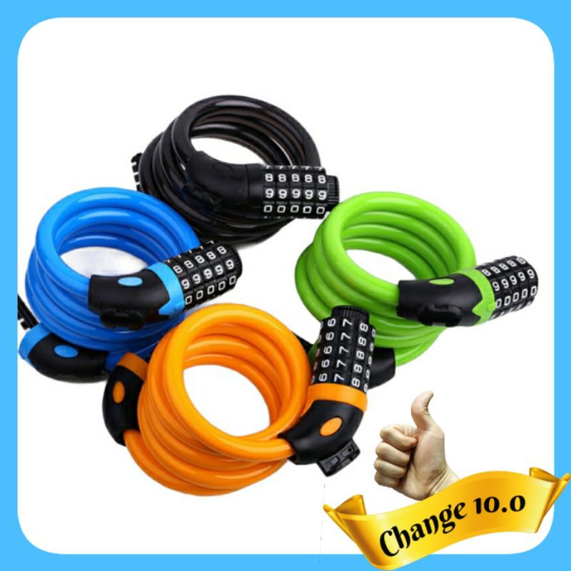 Jual Bicycle 5 Digits Lock Gembok Password Kombinasi Berkualitas Tali ...