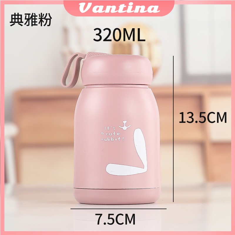 Jual Botol minum Kaca Bening Termos motif rabbit/ gelas kaca vacumm ...