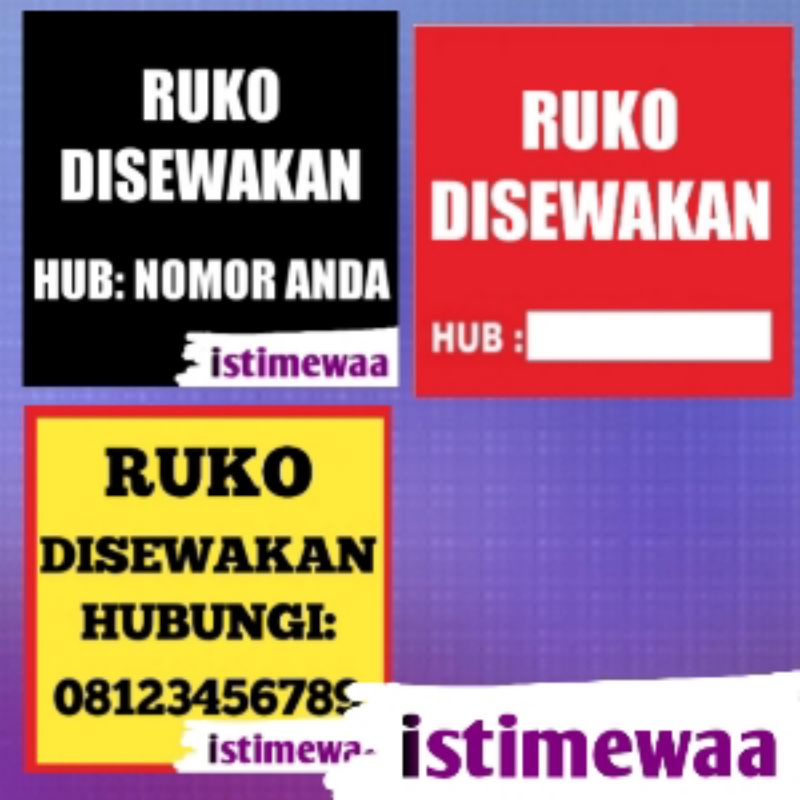 Jual Spanduk Ruko Disewakan Dikontrakkan Sumbar | Shopee Indonesia