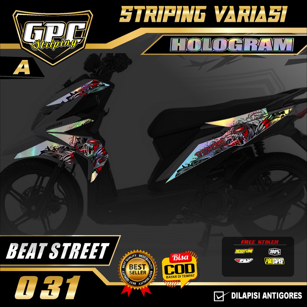 Jual STICKER STRIPING LIST VARIASI HOLOGRAM BEAT STREET ESP 2017-2019 ...