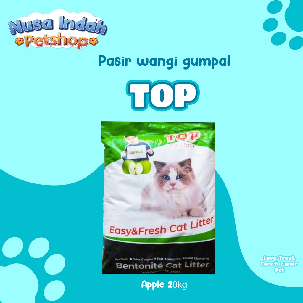 Jual Pasir Kucing Gumpal Wangi Top Ukuran 25L =20kg (Grab gosend) | Shopee Indonesia