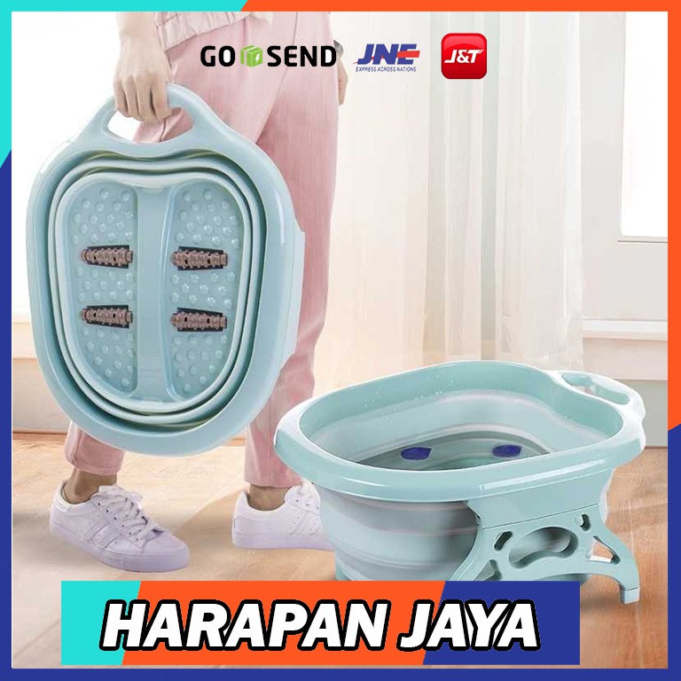 Jual Baskom Air Lipat Rendam Kaki Pedicure Manicure SPA Foldable Cyan ...