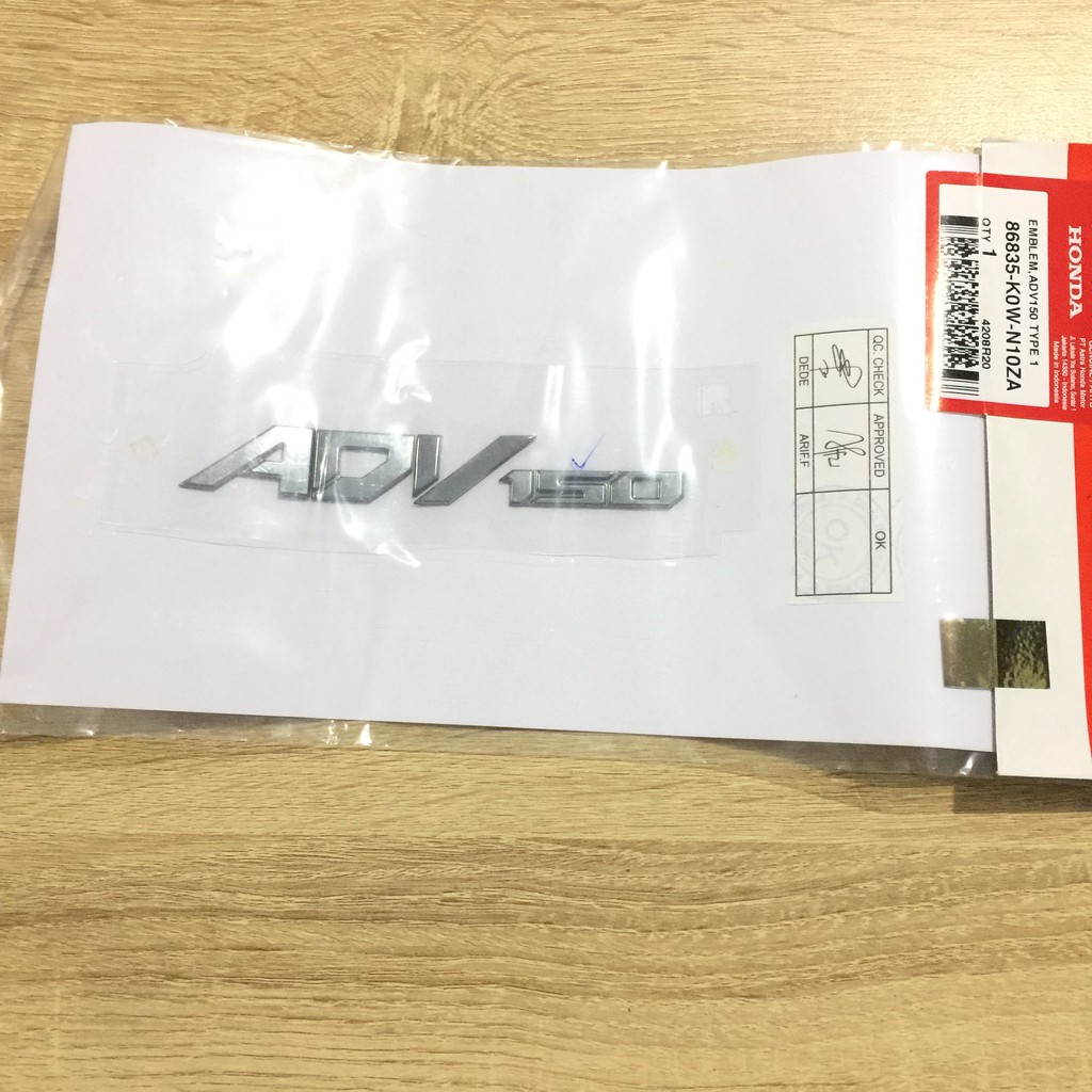 Jual Emblem ADV 150 Type 1 ORI AHM 86835K0WN10ZA | Shopee Indonesia