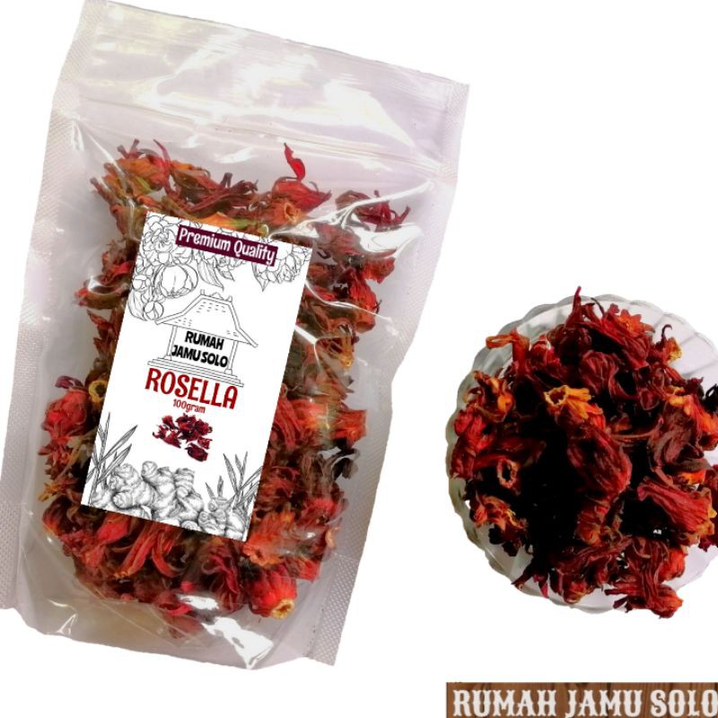 Jual teh bunga rosella merah 100 gram - bunga rosela kering rempah ...