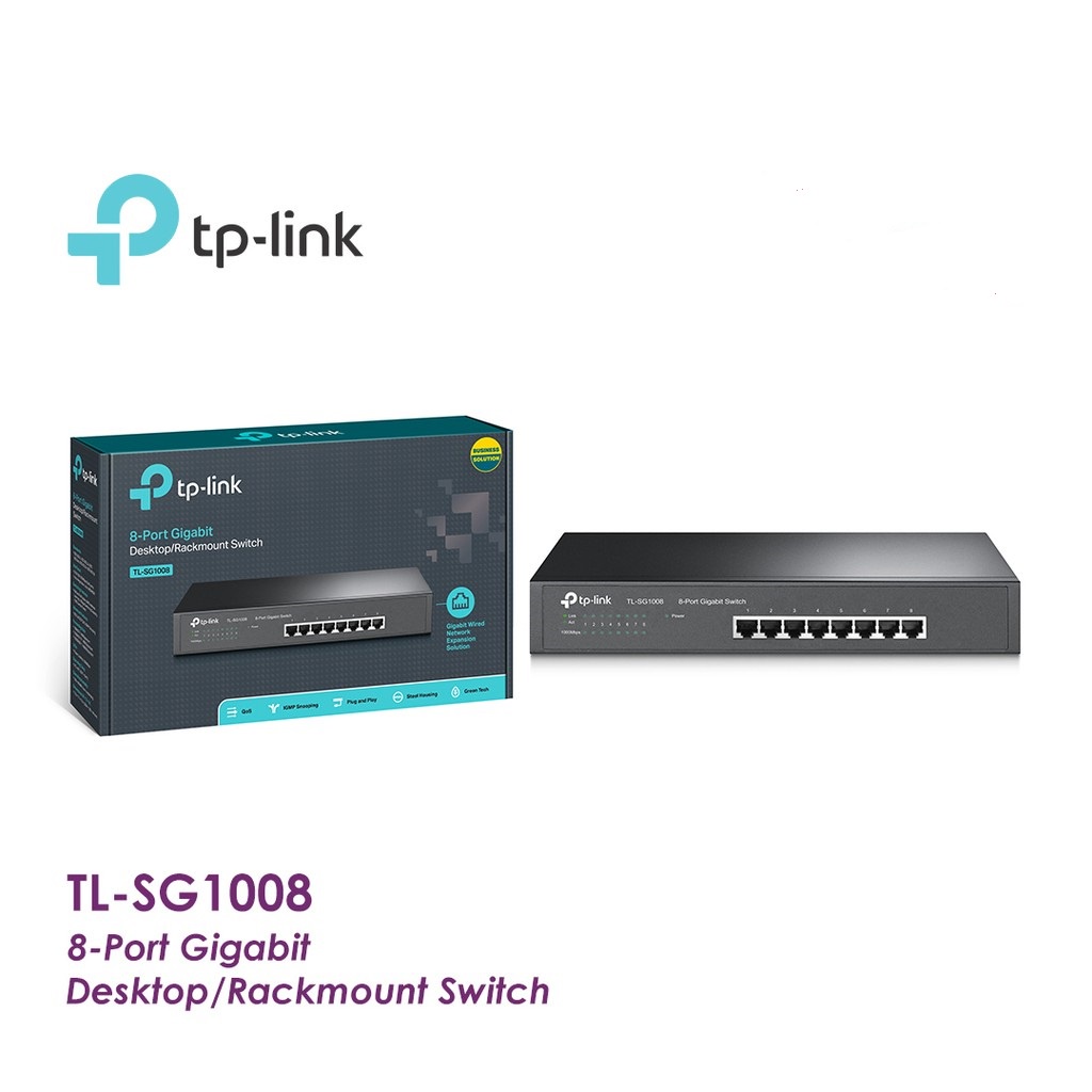 Jual TP-LINK TL-SG1008 8-Port Gigabit Desktop/Rackmount Switch Hub LAN ...