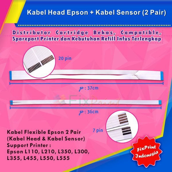 Jual Kabel Flexible Head Plus Kabel Sensor Head Printer Epson L110 L210 ...