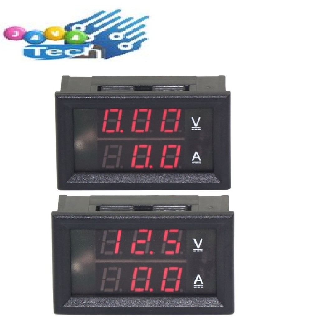 Jual Dual Combo Voltmeter Ammeter Volt Ampere Amper Meter DC 10A LED | Shopee Indonesia